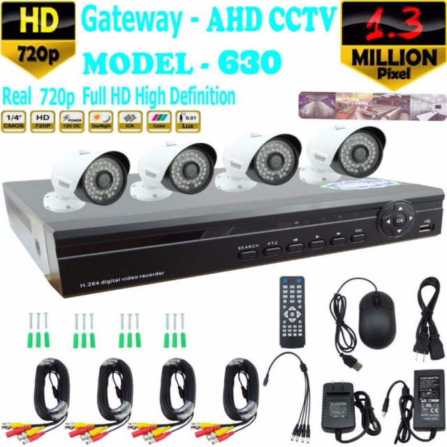 ตรวจสอบราคา Gateway AHD CCTV ชุดกล้องวงจรปิด 4 กล้องรุ่น630 AHD KIT 1.3 ...