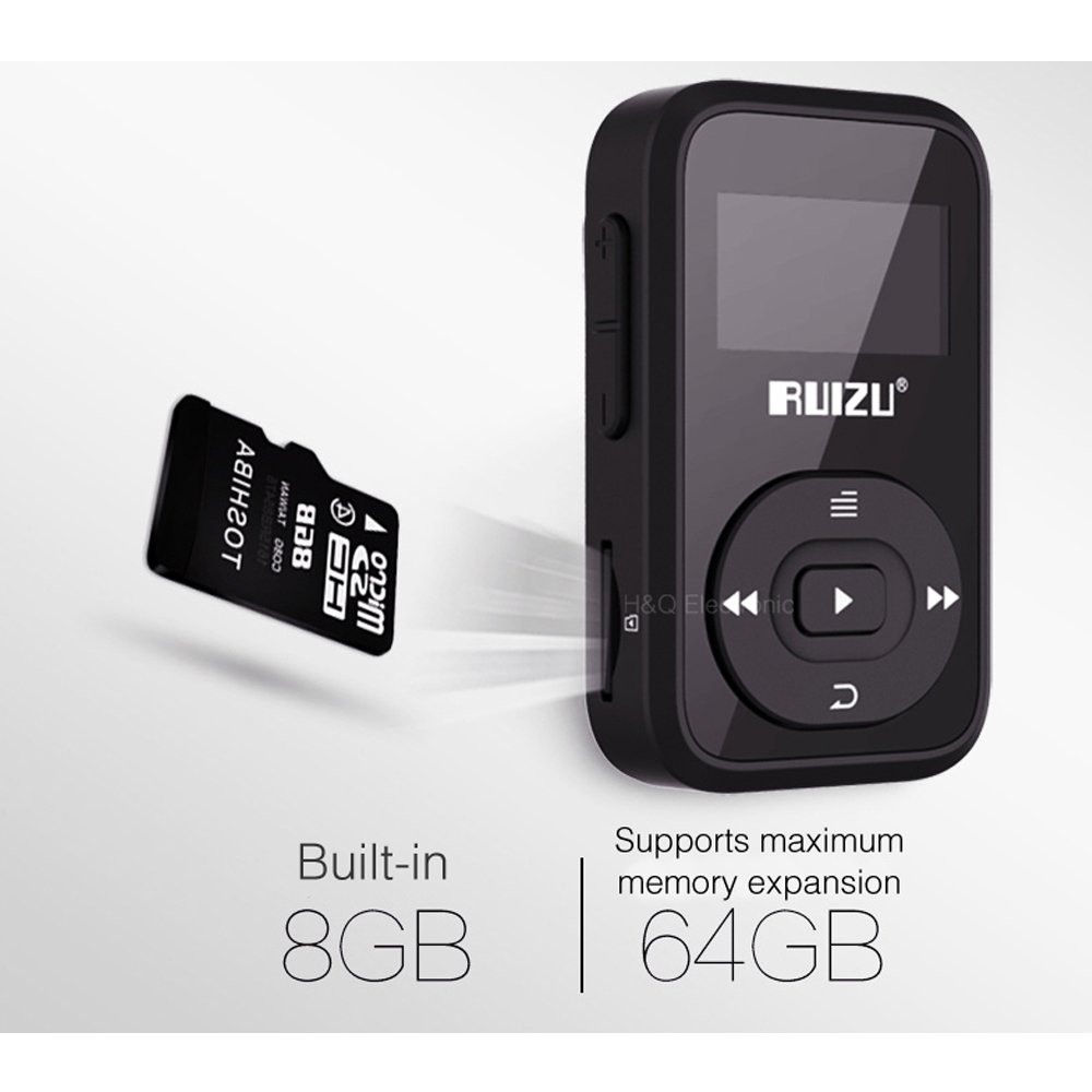 MINI Original RUIZU X26 คลิปบลูทูธ MP3 Player 8 กิกะไบต์กีฬา Bluetooth ...