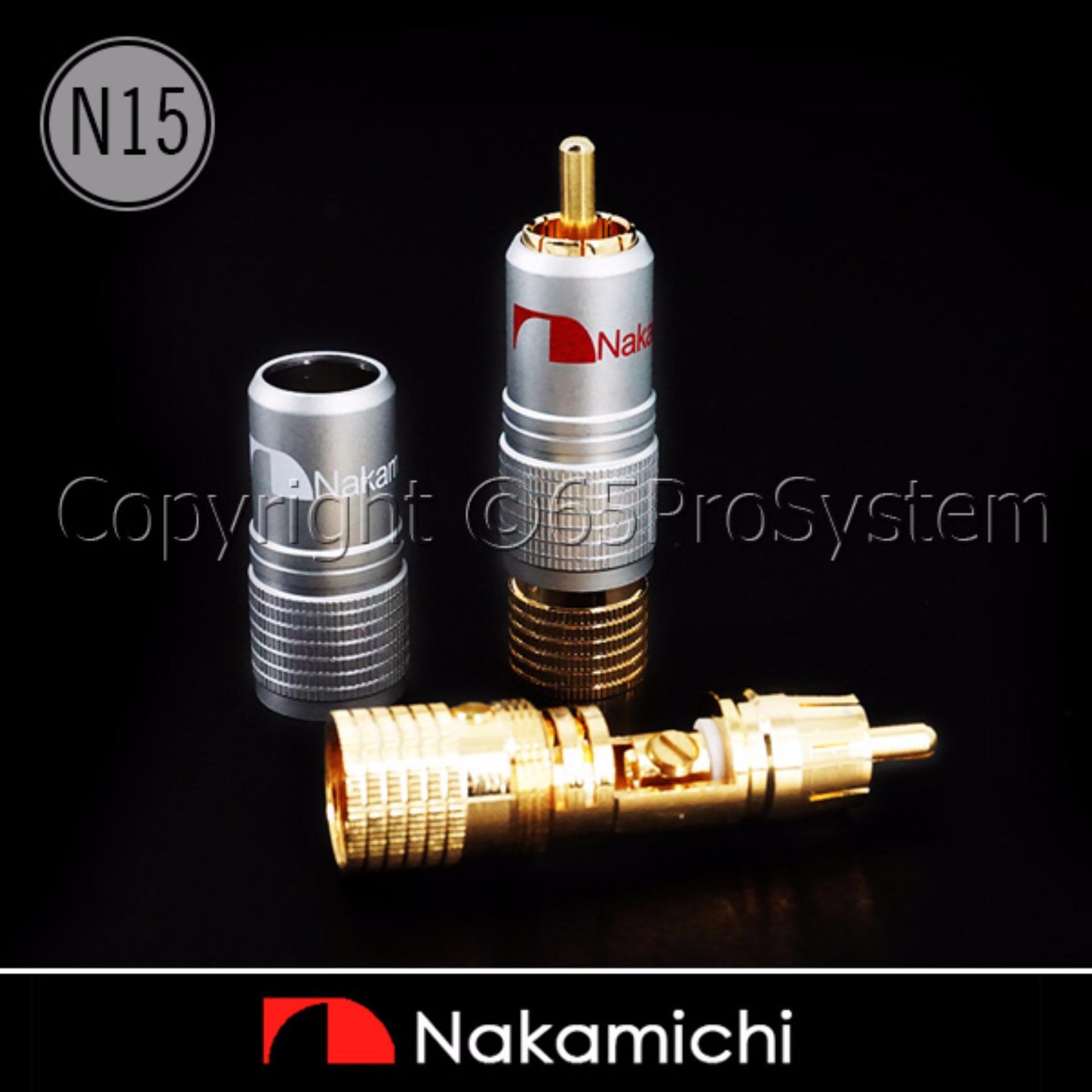 Nakamichi RCA Plugs Locking Connector 10mm (N15) หัว RCA นากามิชิ แบบขันล็อคได้ 24K Gold plated ...