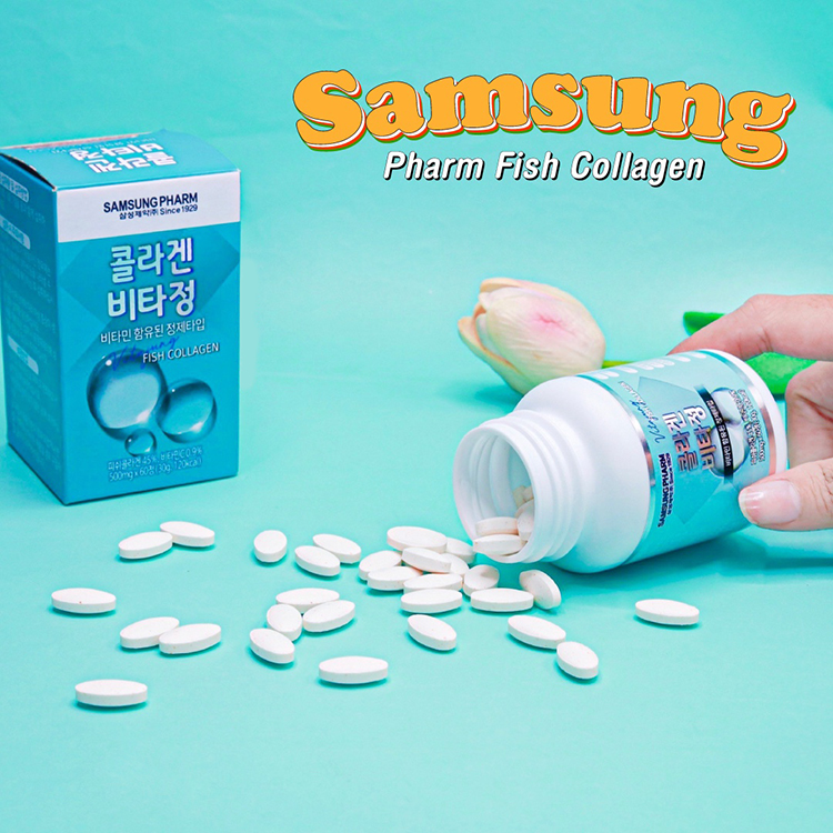 แท้100% Samsung Pharm Fish Collagen 500mg 60เม็ด คอลลาเจนผิวขาว - Unni ...