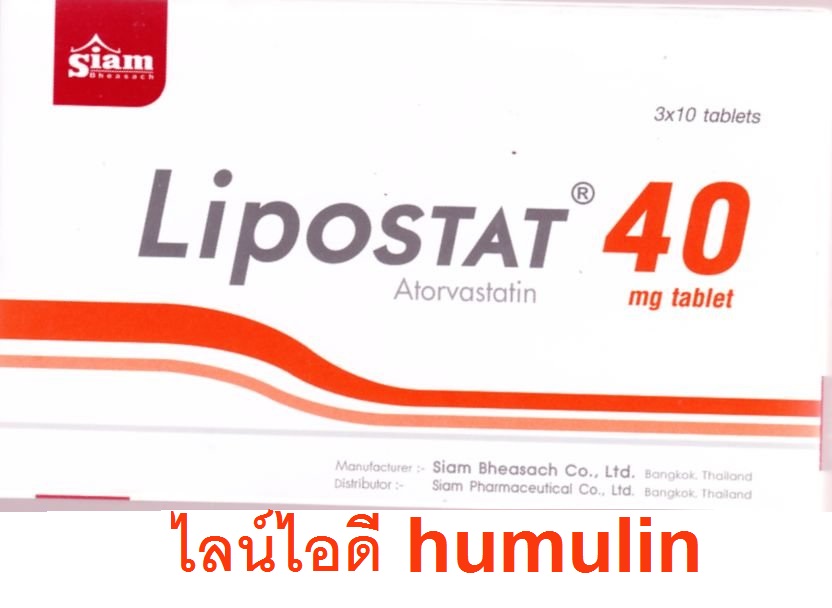 (30เม็ด) Lipostat 40 mg 20mg ลดไขมัน Atorvastatin 40mg Thai brand ...