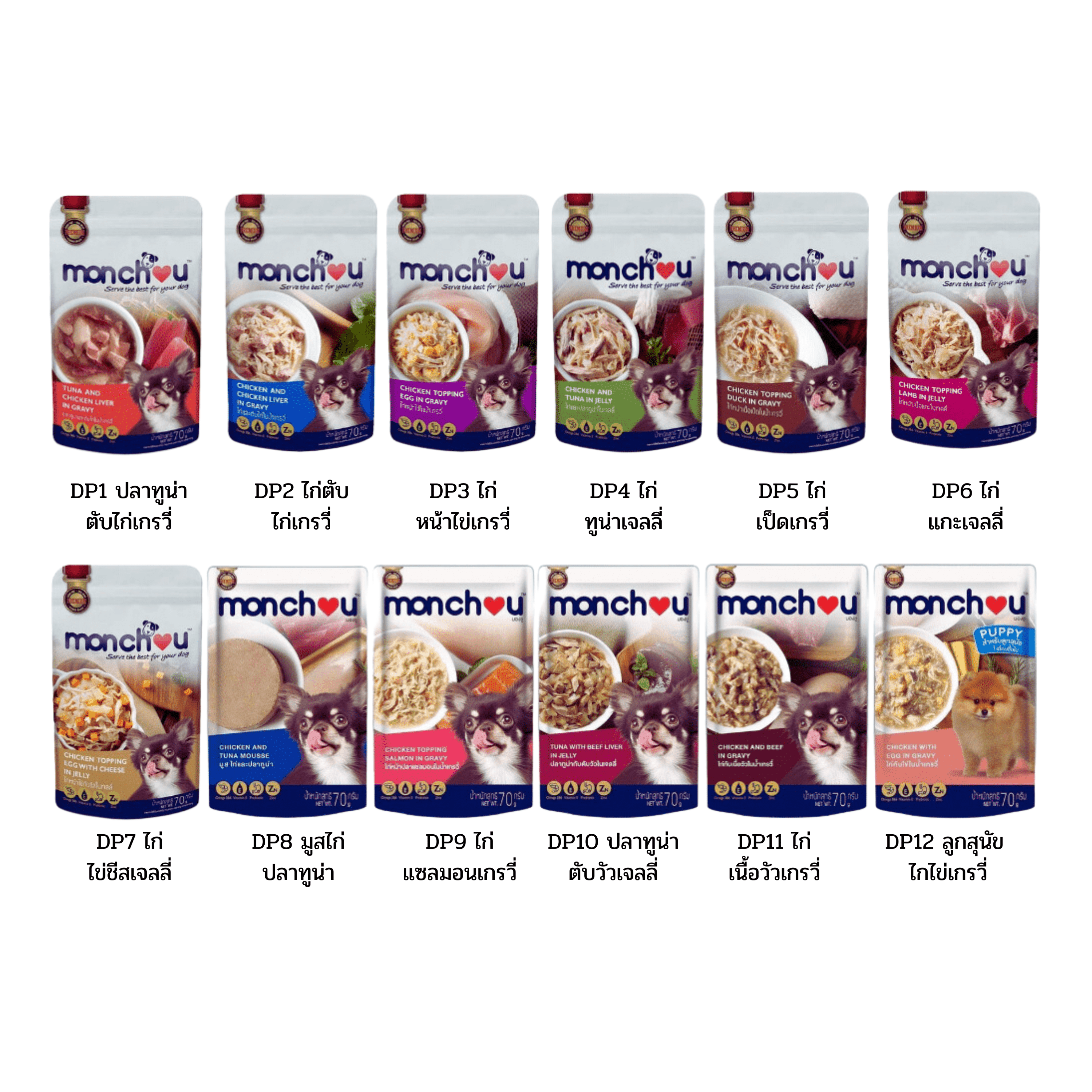เพาช์ มองชู Monchou Pouch สุนัข ขนาด 70 g | Lazada.co.th
