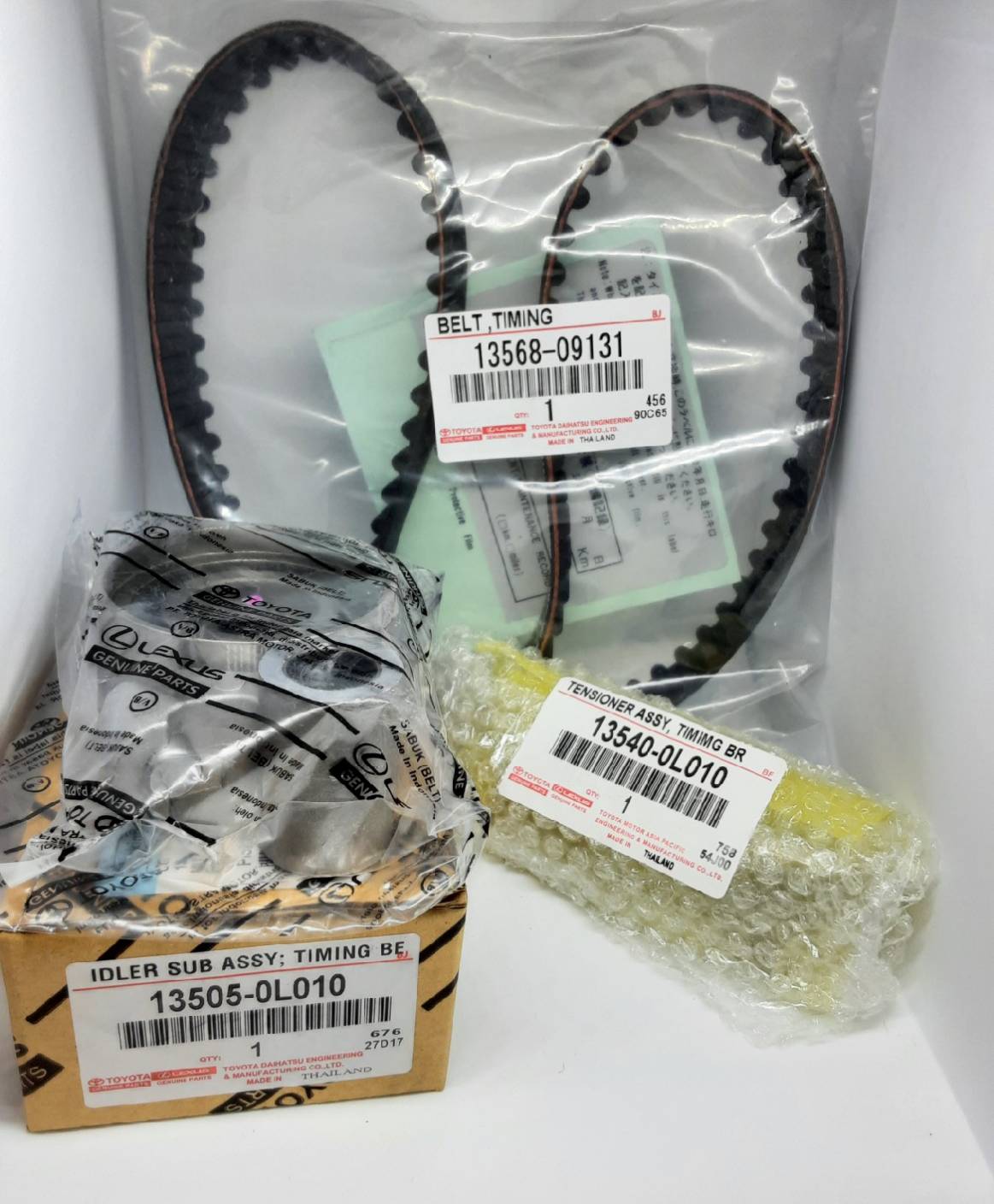 แท้ ชุดสายพานราวลิ้น แท้ (สายพาน+โช๊คดันสายพาน+ลูกลอก) TOYOTA VIGO D4D ...