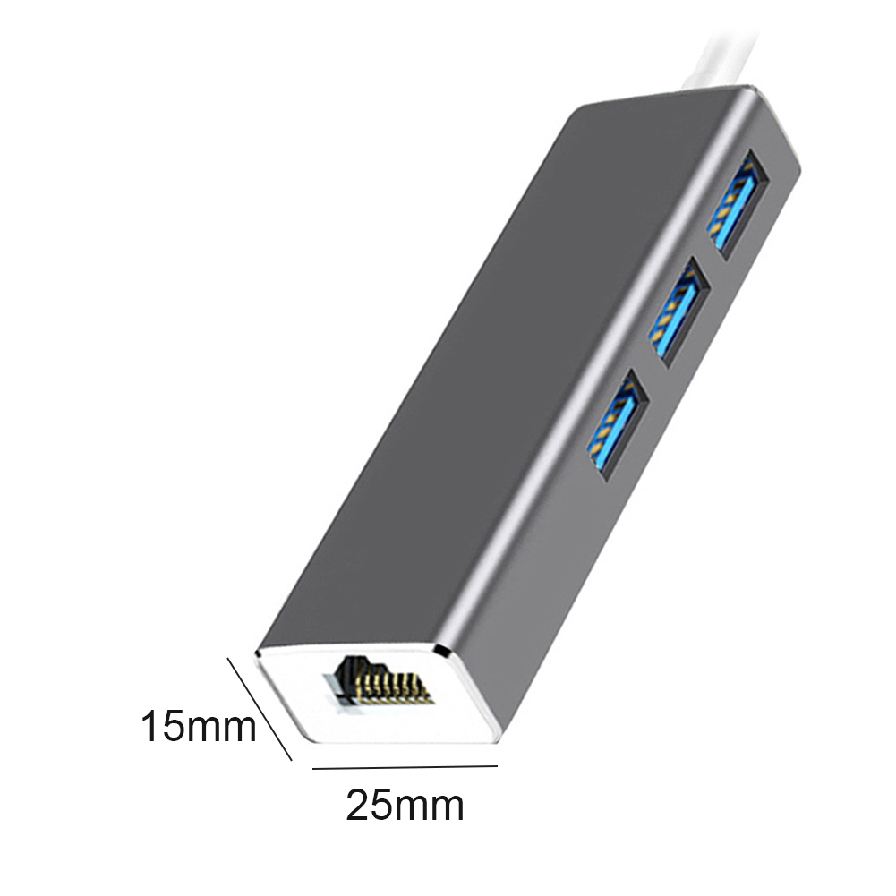 USB Hub OTG Adapter 3 Ports Ethernet Network Card Splitter for TV Stick ...