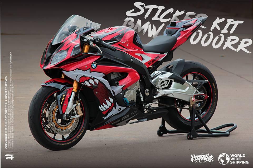 สติ๊กเกอร์ BMW S1000RR 2015-2018 ลายฉลามสีแดง - hugsticker - ThaiPick