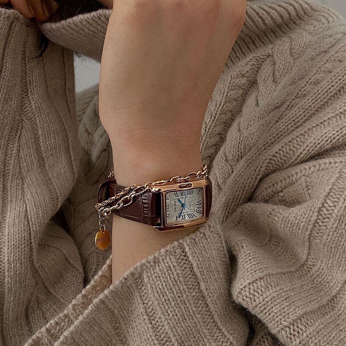 Avo leather watch (สีน้ำตาล) - Lunarlike - ThaiPick