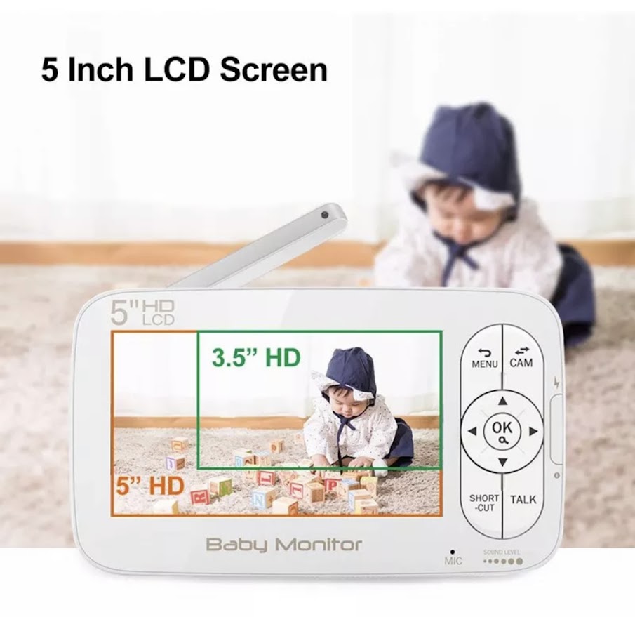 1080P 5นิ้ว HD Video Baby Monitor 2-Way Audio Talk ทารก Baby Sitter ...