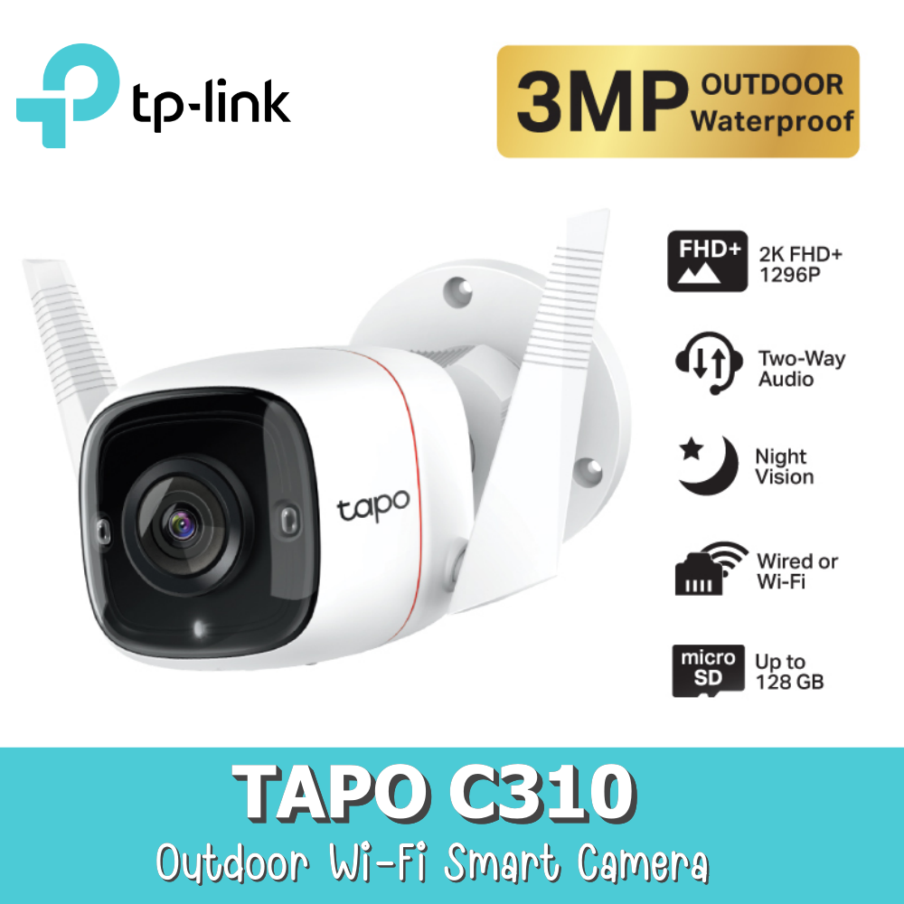 TP-Link Tapo C310 3MP C320WS 4MP Outdoor Security Wi-Fi Camera Warranty ...