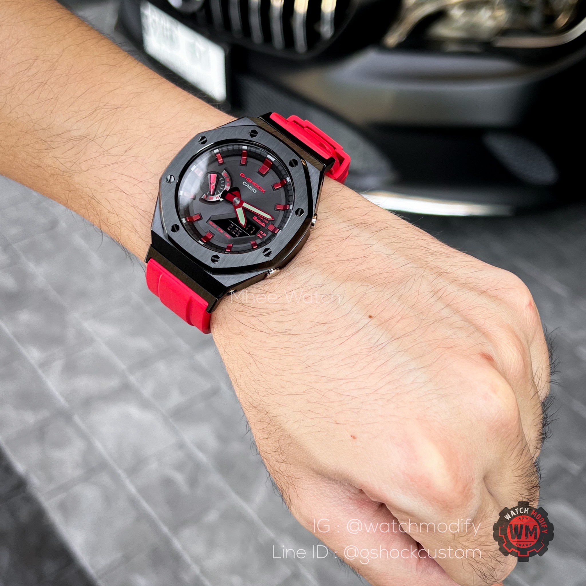 G-Shock Casioak Bluetooth Falcon Black and Dark Red with Solar Powered ...