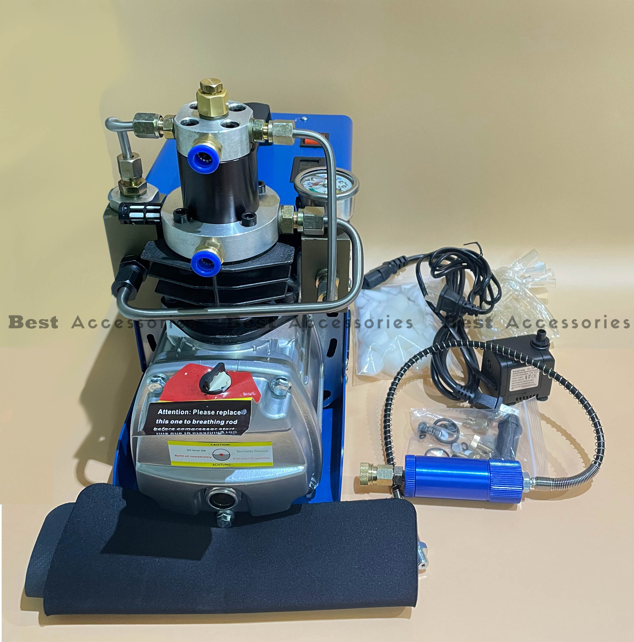 ปั้มลมไฟฟ้า 2 ห้องพัก ปั๊มลมไฟฟ้าปั๊มลมแรงดันสูง PCP ดำน้ำ Co2 30mpa ...