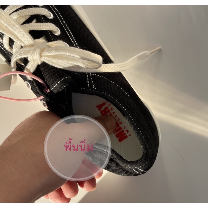 TGVI (พร้อมส่ง) รองเท้าผ้าใบ พื้นนุ่ม ผ้านิ่ม แบรนด์ MISTERY สีดำ รุ่น ...