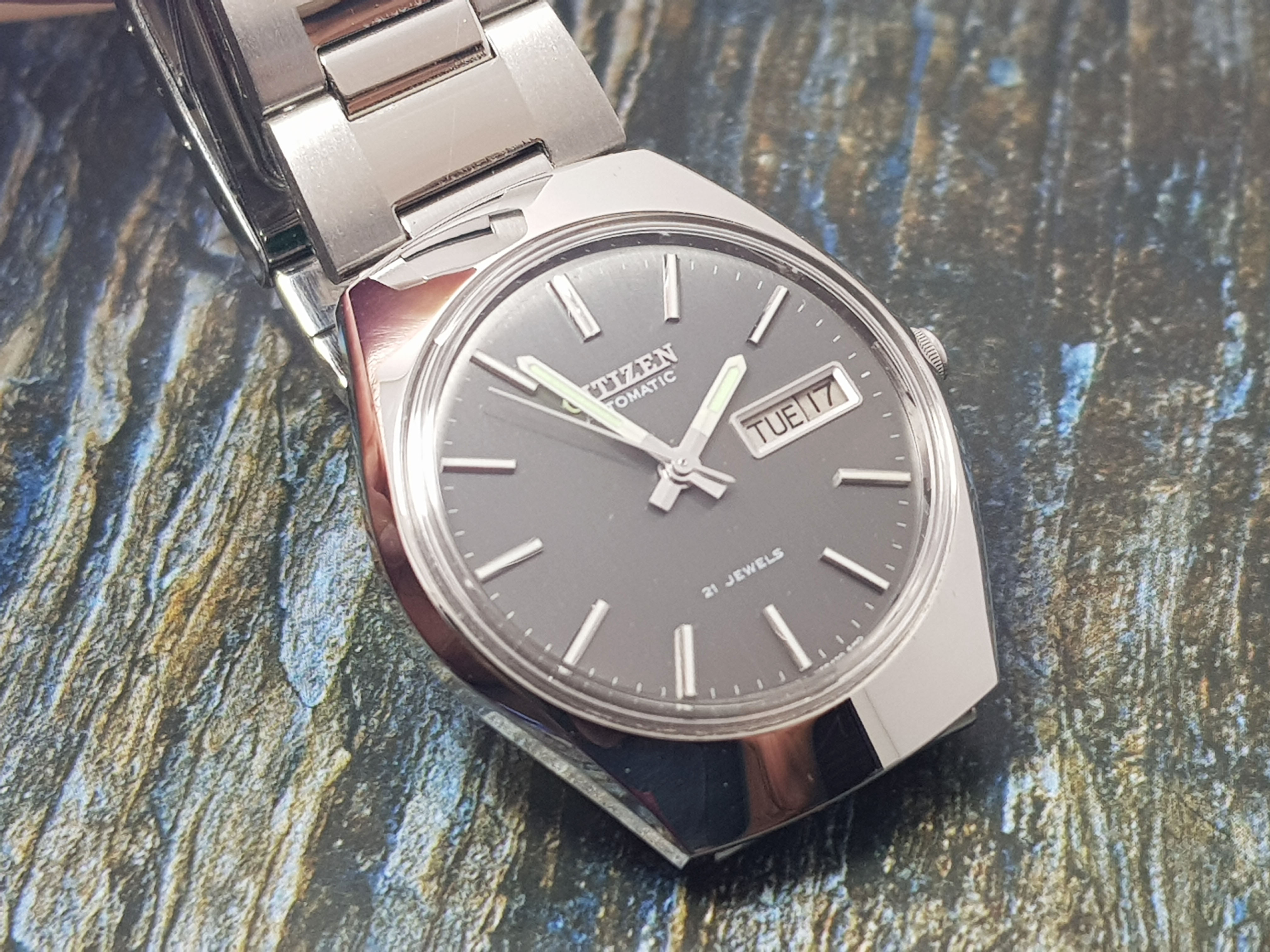 citizen ออโตเมติค caliber 8200 automatic หน้าเทาสวยๆ จากปี 1970 เดิมๆ ...