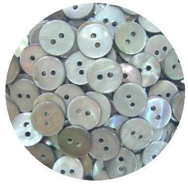 15เม็ดสีเทา Natural Seashell Buttons 15pcs ขนาดตามรูปประมาณ13.5-14mm ...