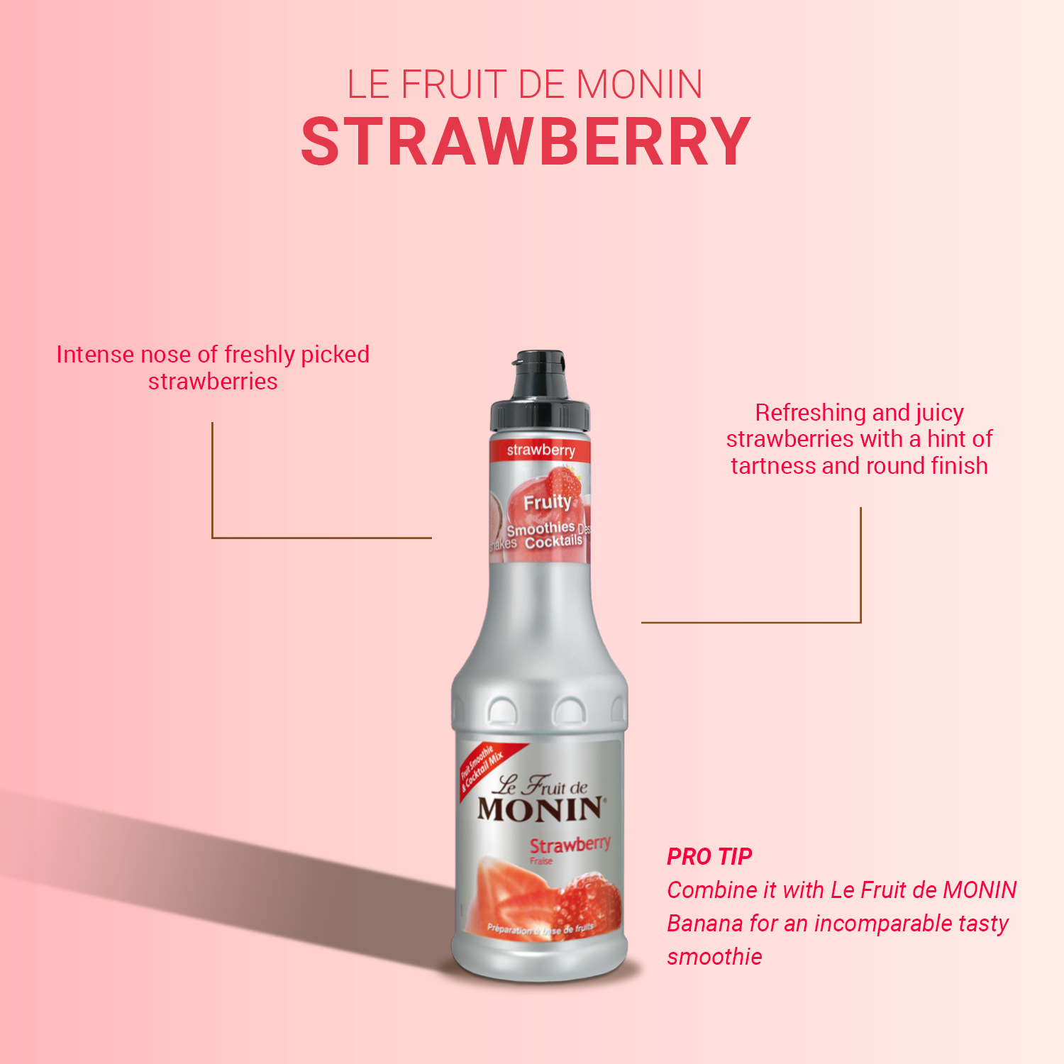 NEW ขนาดเล็ก MONIN Strawberry Fruit Mix 500 ml โมนิน สตรอว์เบอร์รี ฟรุ๊ ...