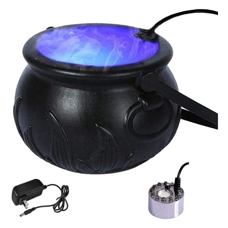 Halloween Witch Jar Cauldron Mist Maker Smoke Fog Machine with Color ...
