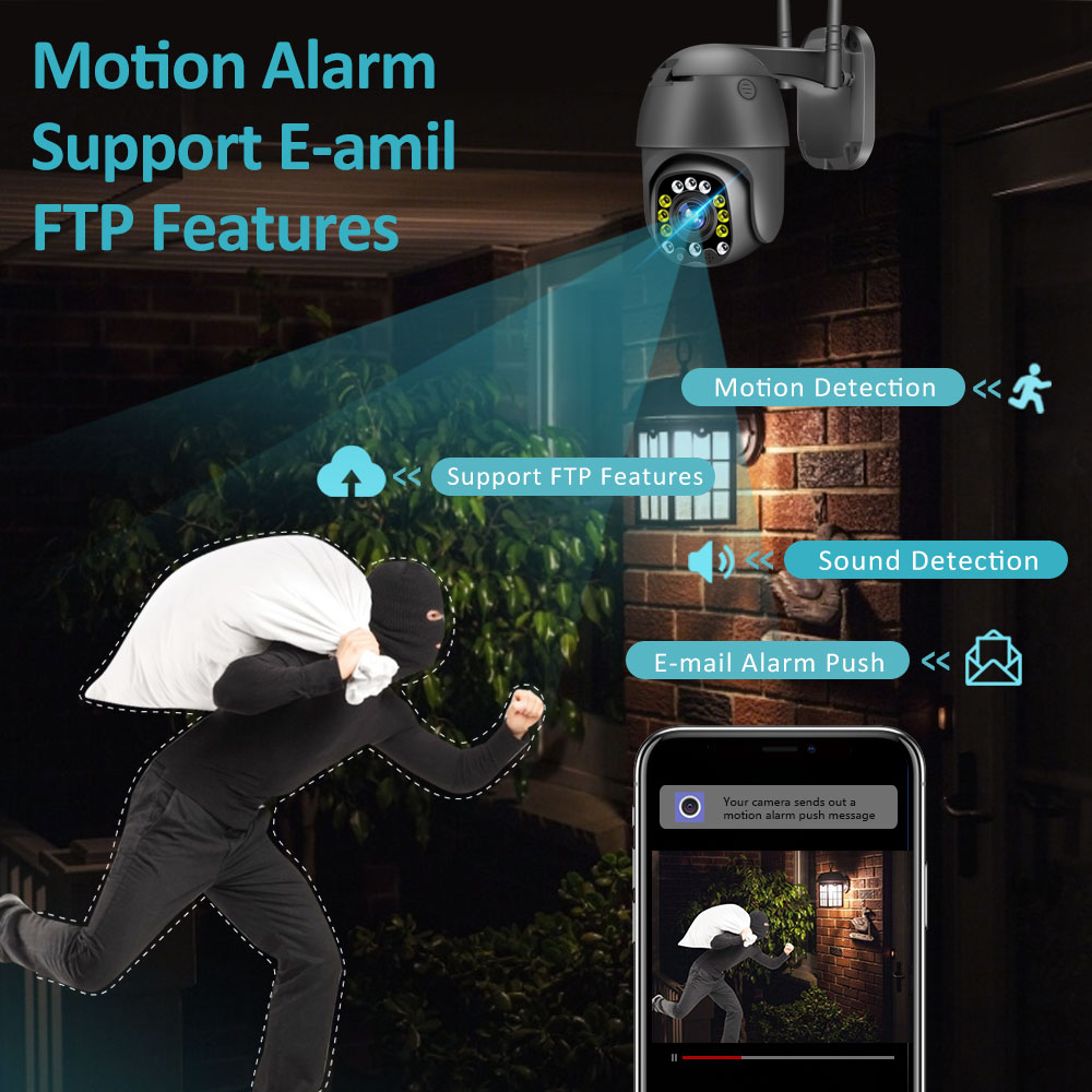 Camhi APP กล้องวงจรปิด wifi กล้องวงจรปิด Outdoor 5MP Wifi PTZ กล้อง IP ...