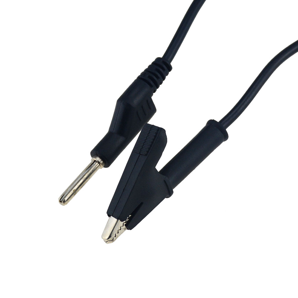 1M 4MM Banana Plug To Alligator Clip Cable Test Line Wire Cable Double ...