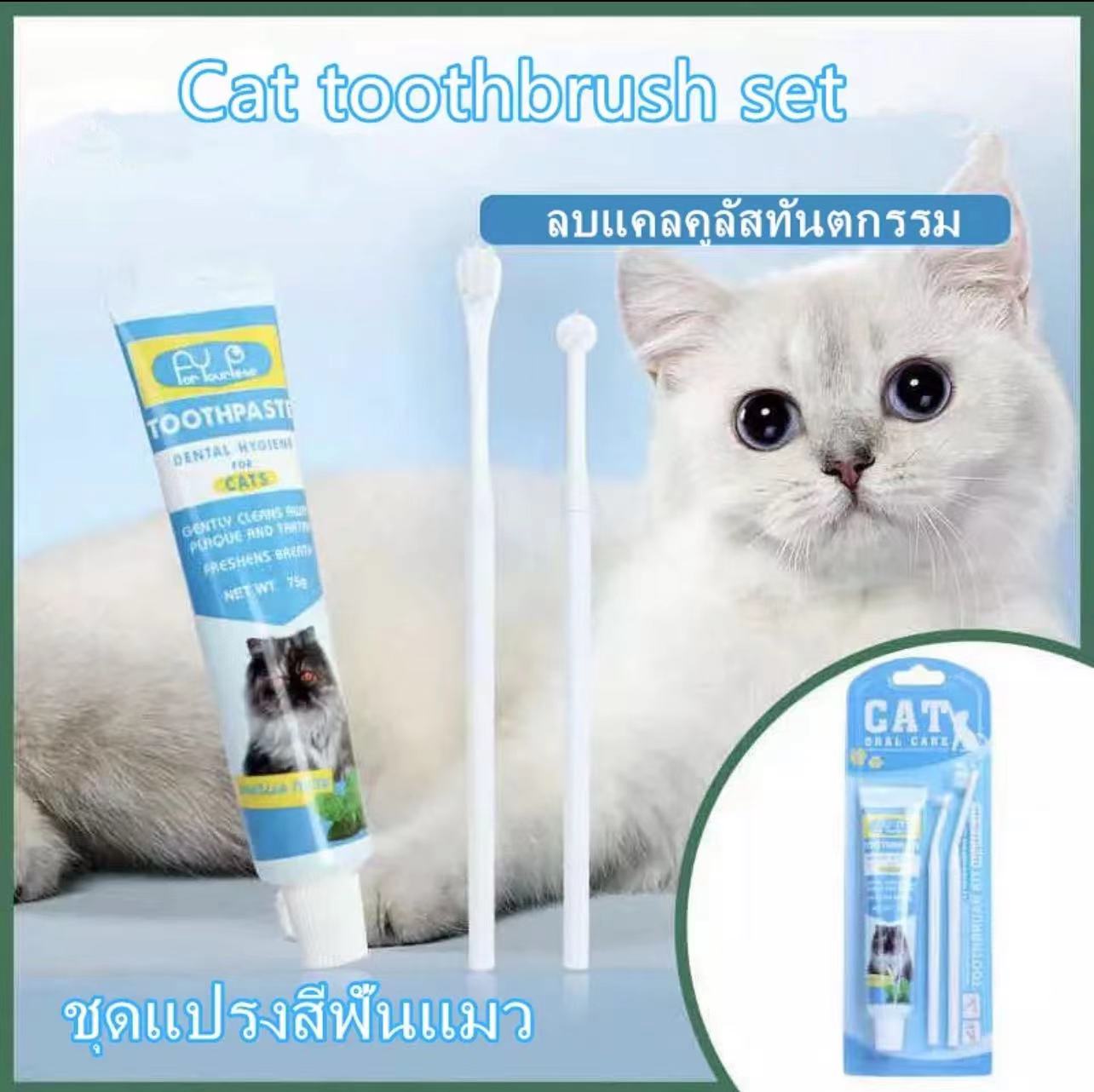 Bioline Dental Hygiene for Cat ชุดแปรงฟันสำหรับแมวโดยเฉพาะ ยาสีฟันแมว ...