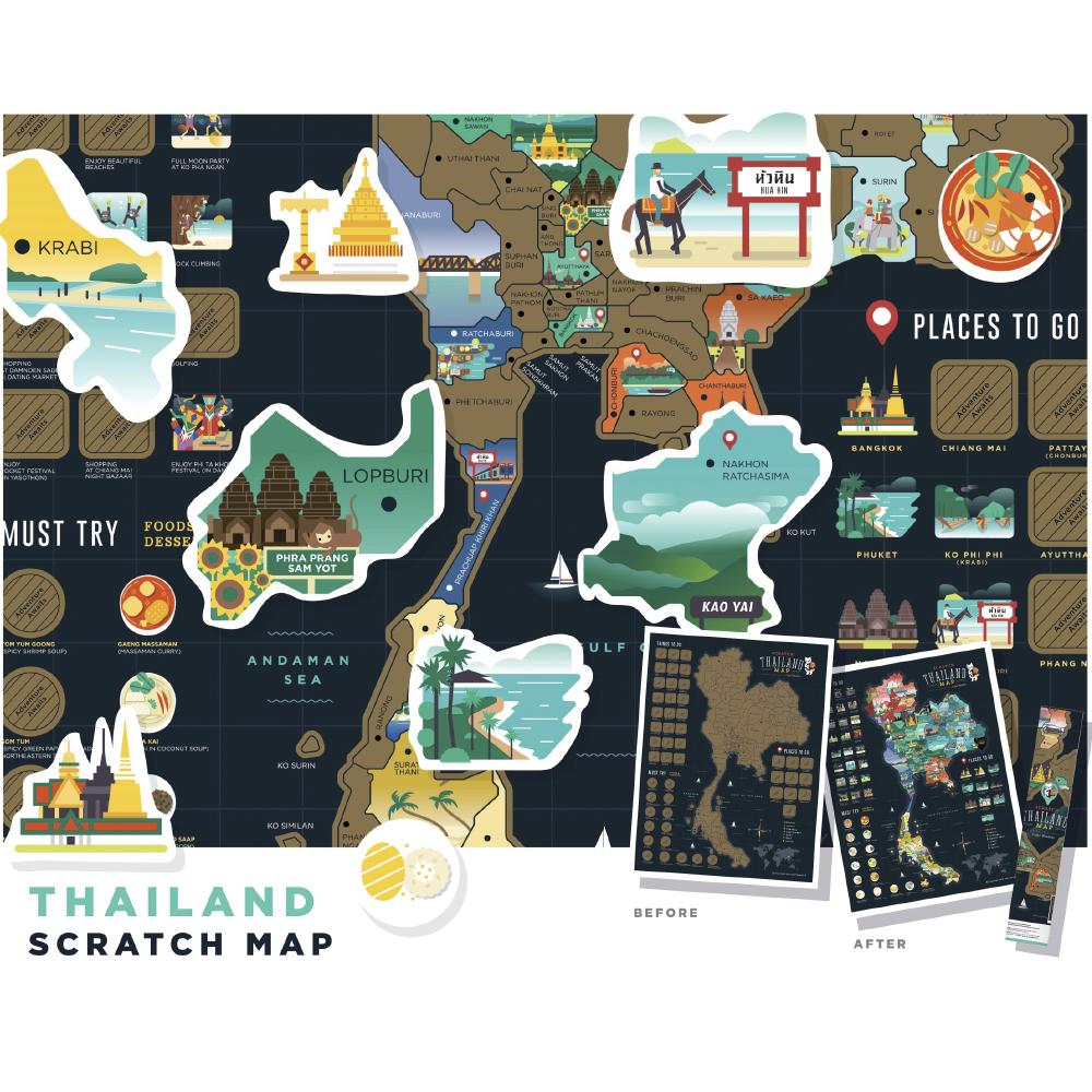 แผนที่ขูดได้ ประเทศไทย Good Weather Scratch Map ดีไซน์น่ารัก คุณภาพ ...