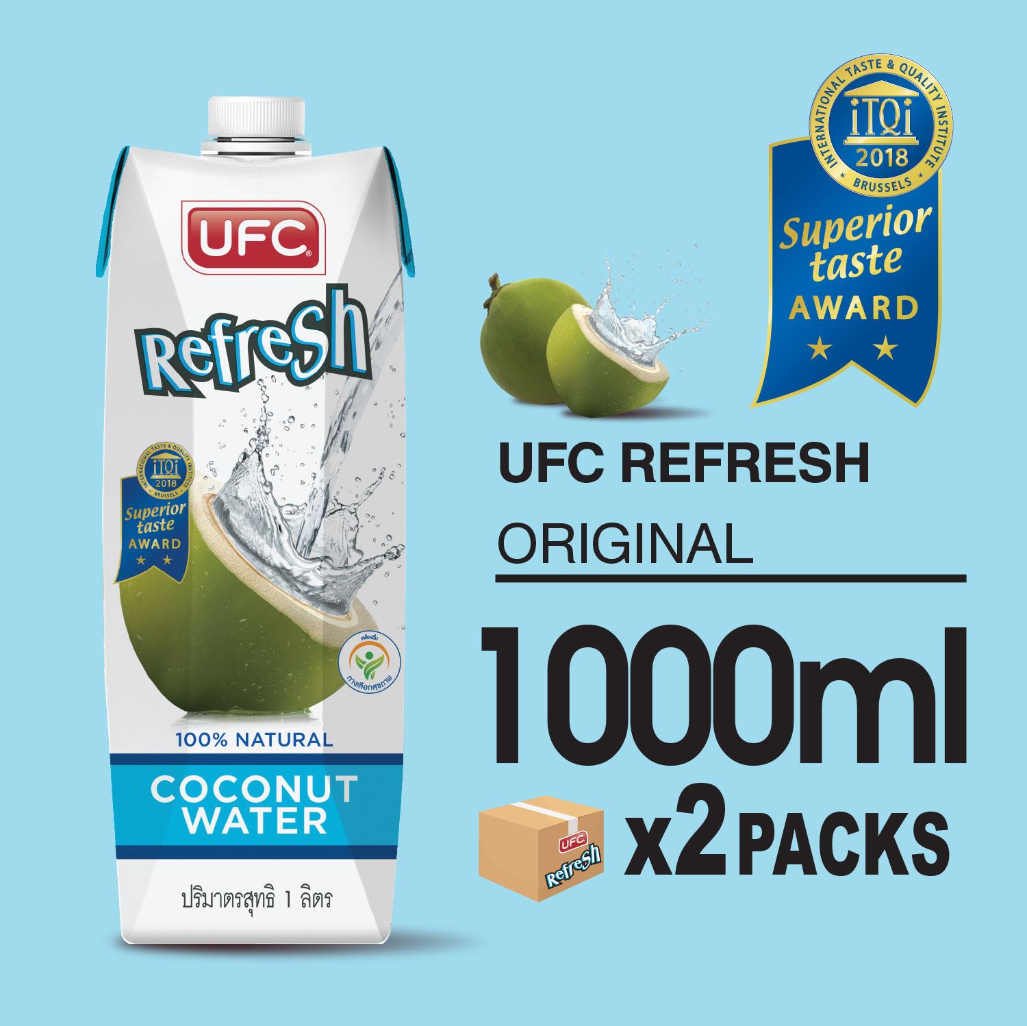 UFC Refresh Coconut Water –Original ยูเอฟซี รีเฟรช น้ำมะพร้าว 100% ขนาด ...