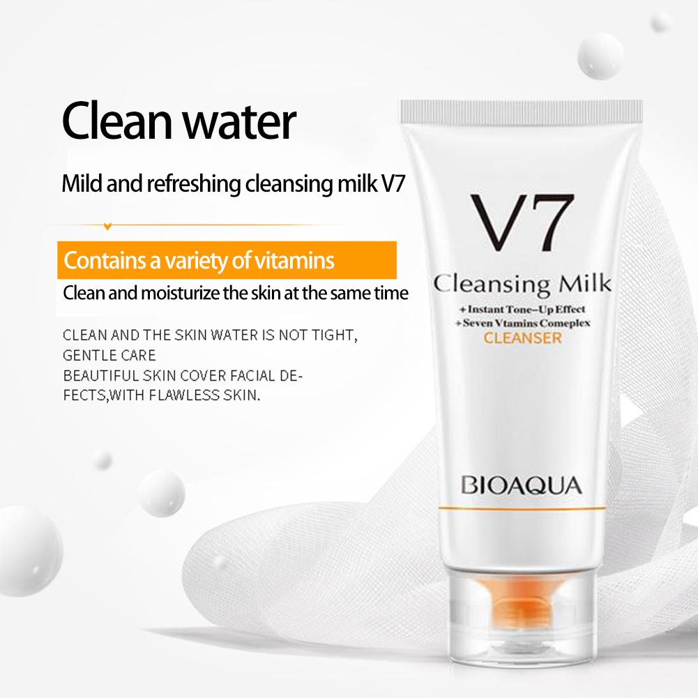 BIOAQUA V7 Moisturizing Cleansing Milk 100 g. โฟมล้างหน้า วิตามินรวม 7 ...