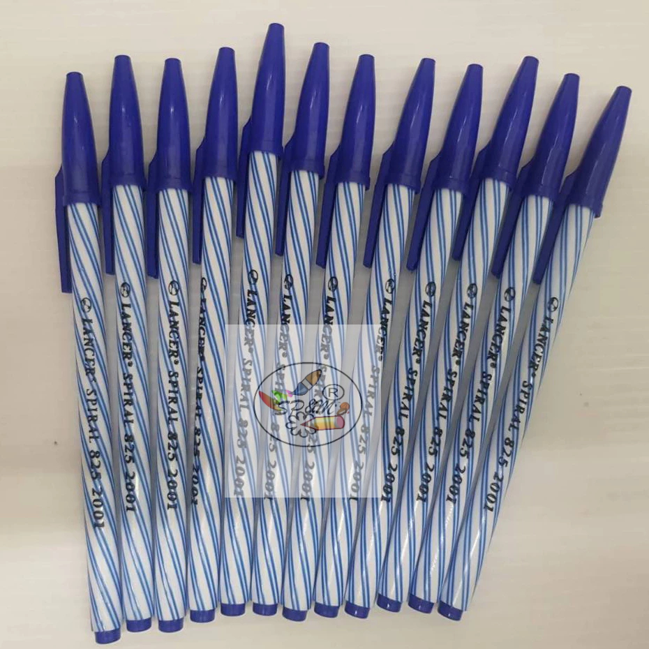 Lancer Pen 825 ปากกาลูกลื่น 0.5 มม.น้ำเงิน แดง (12ด้าม) | Lazada.co.th