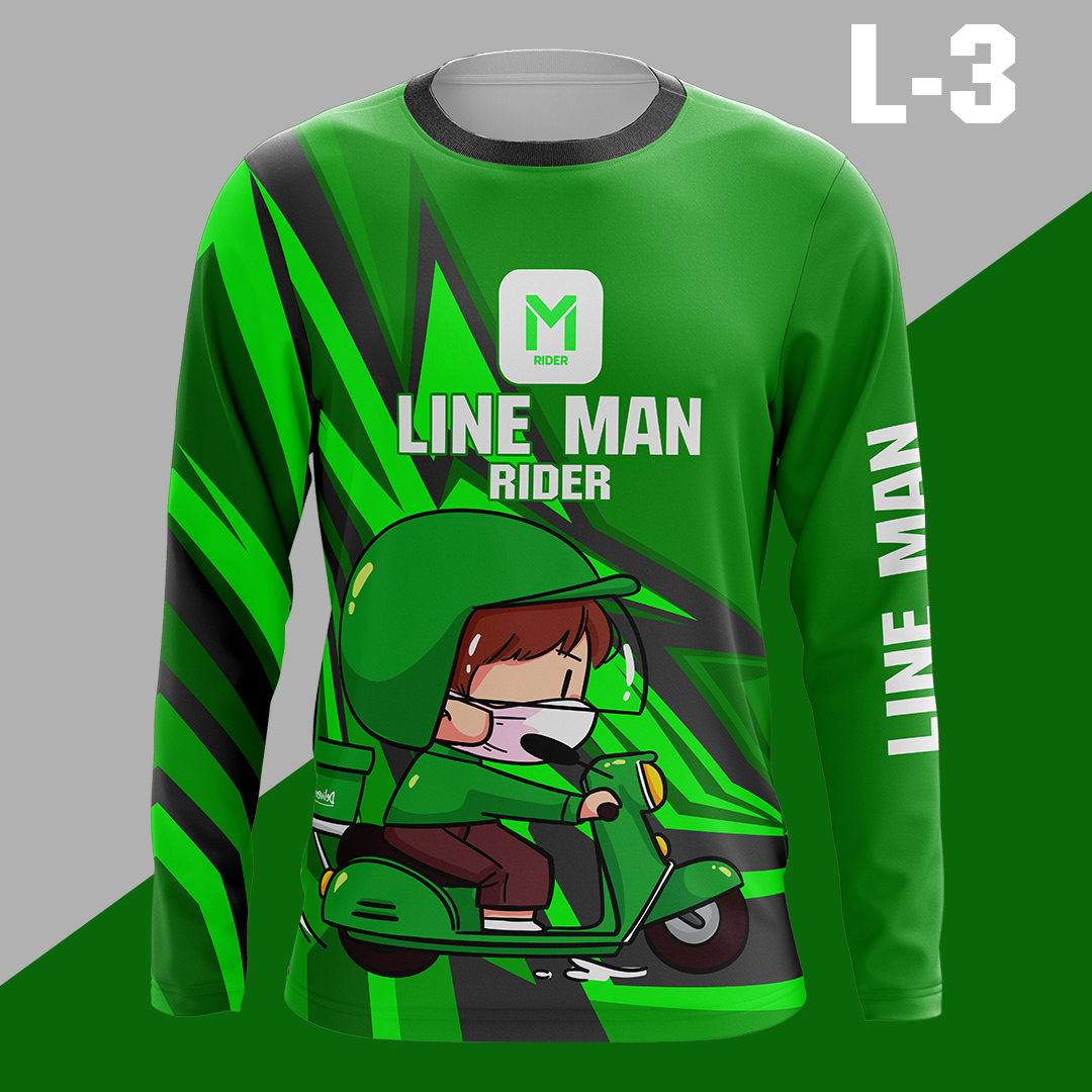 เสื้อแขนยาว เสื้อแกร็ป เสื้อไรเดอร์ Line Man Rider ไซท์ใหญ่สุด รอบอก60 ...