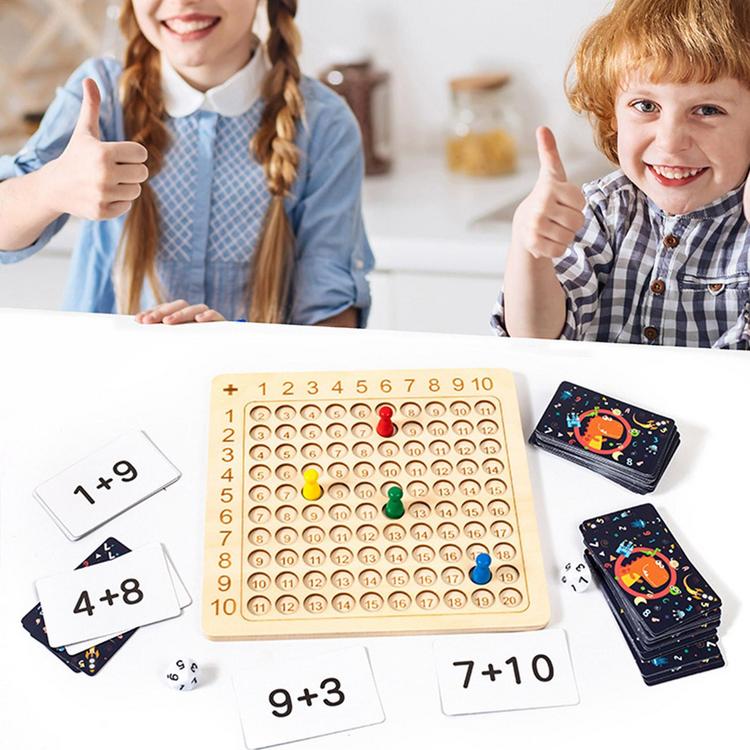 Wooden Math Multiplication Board Multiplication Table Game Fidgets Math ...