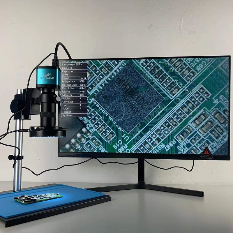 48MP 1080P 4K HDMI USB Industrial Digital Video Microscope Camera Zoom ...