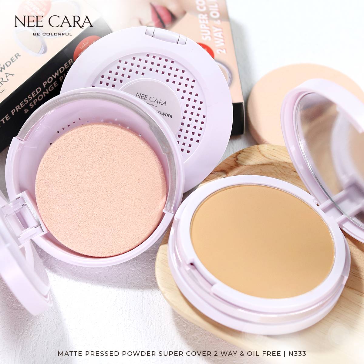 N333 NEE CARA MATTE PRESS POWDER SUPER COVER 2 WAY OIL FREE นีคาร่า ...