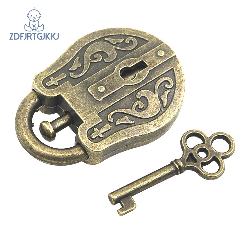 Vintage Metal Cast God Lock Key Puzzle Toy IQ EQ Mind Brain Teaser Kid ...