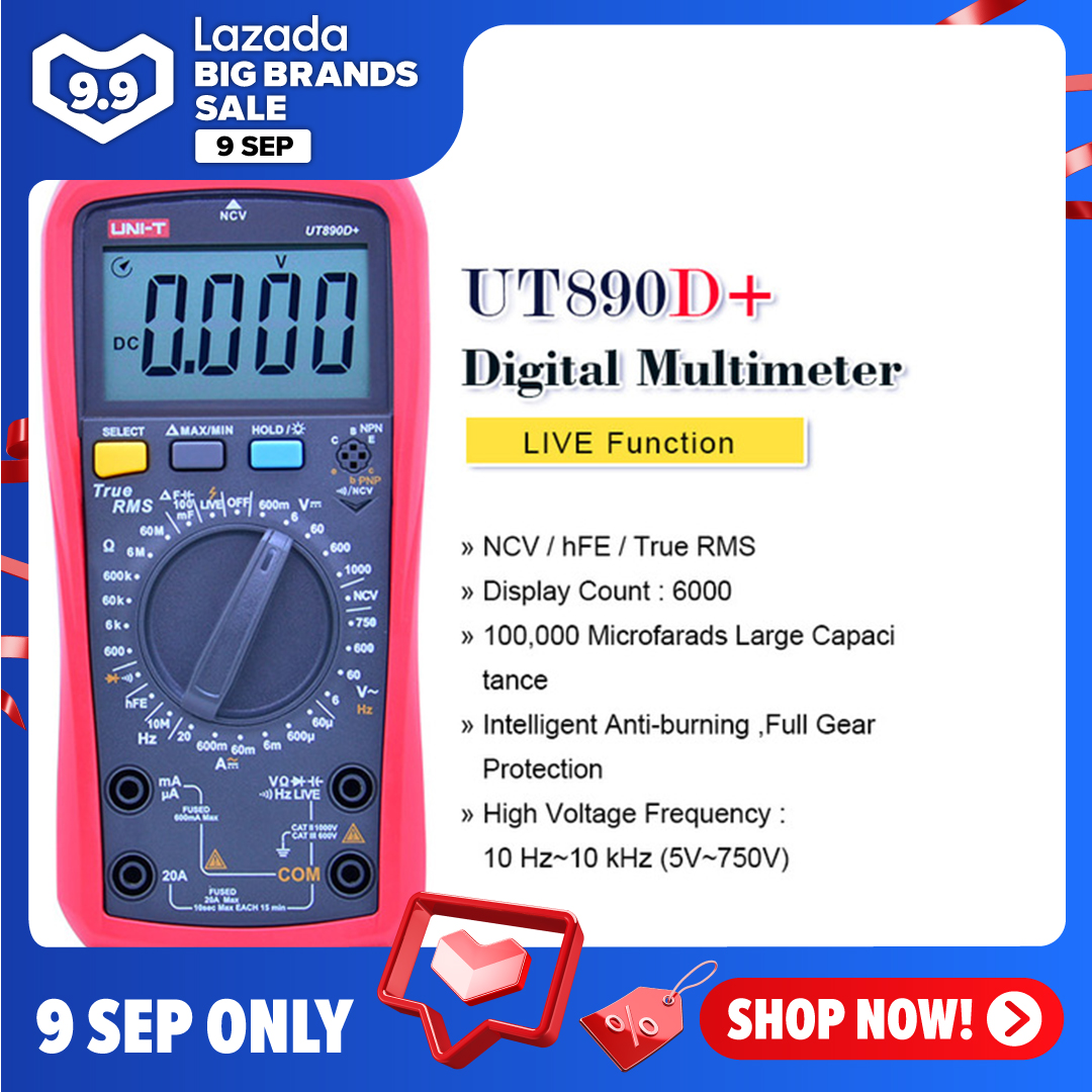 UNI-T UT890C/UT890D+ T-RMSมัลติมิเตอร์,20A 1000Vมัลติมิเตอร์ digital ...