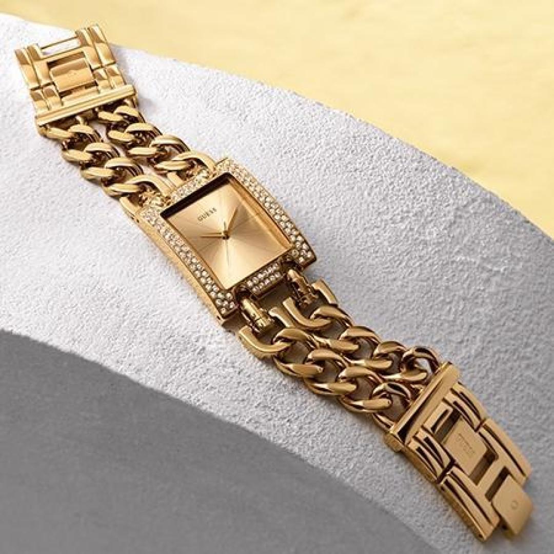 นาฬิกาข้อมือผู้หญิง GUESS Mod Gold Sunray Dial Ladies Bangle Watch ...