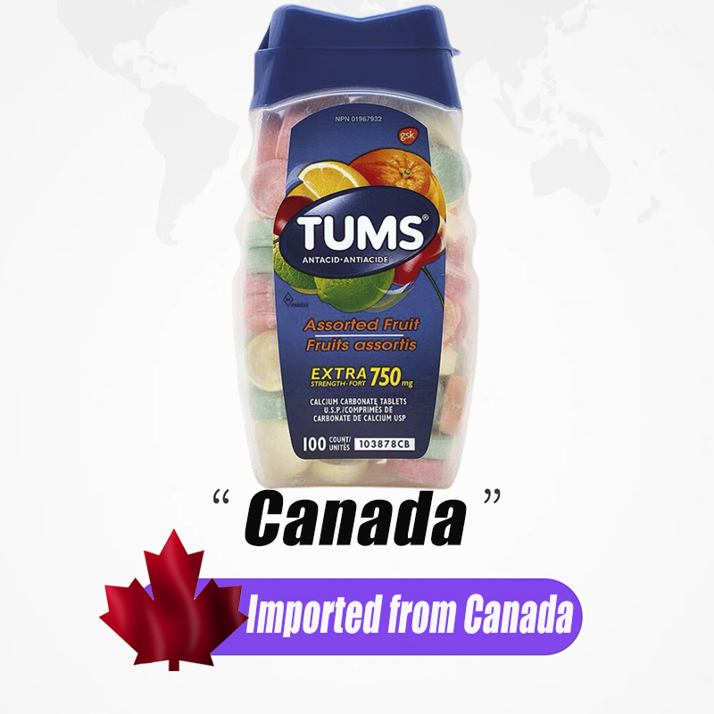 TUMS Calcium carbonate tablets antacid antiacide 750mg 100 tablets ...