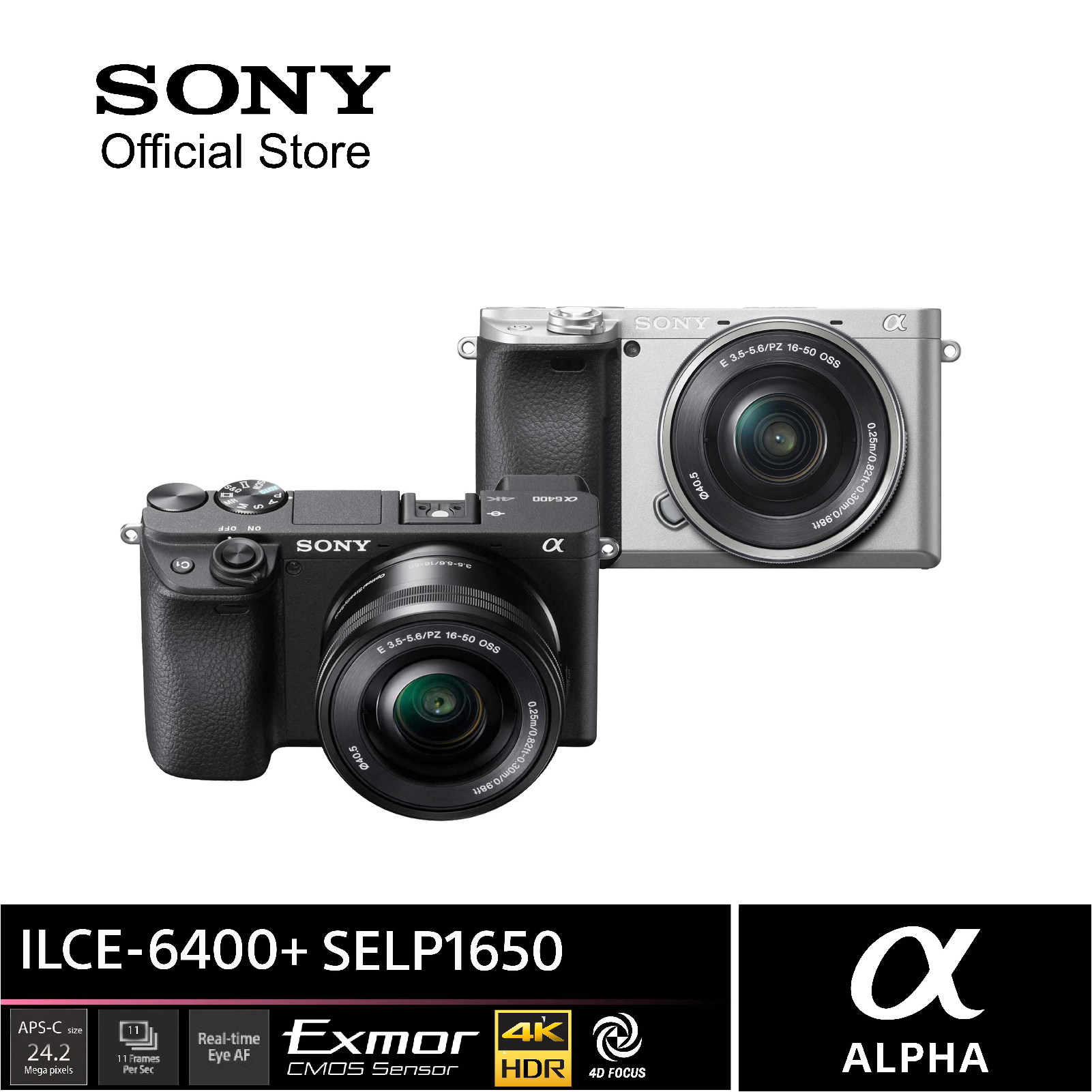 ซื้อ Sony APS-C Camera รุ่น A6400L : ILCE-6400L (Kit 16-50 มม.) ซื้อออนไลน์