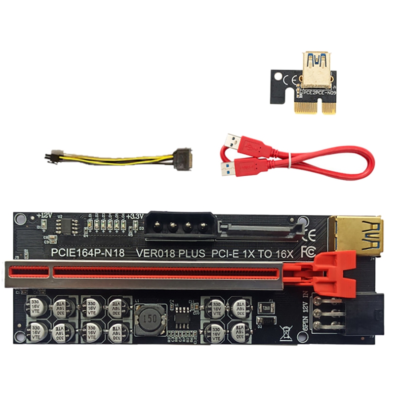 VER018 PLUS PCI-E Riser Card PCI-E 1X to 16X USB3.0 60cm Graphics Riser ...