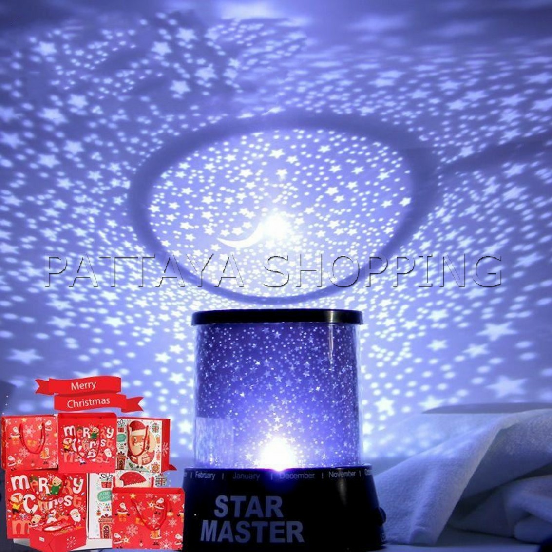Pattaya โคมไฟทรงกระบอก จำลองดวงดาวและจักรวาล โคมไฟโปรเจคเตอร์ โคมไฟ ...