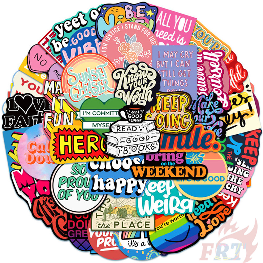 50PcsSet VSCO：Colorful Healing English Word Letters - Series 04 ...