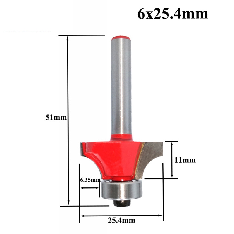 5Pcs 6mm Shank Corner Round Over Router Bit with Bearing Cleaning Flush ...