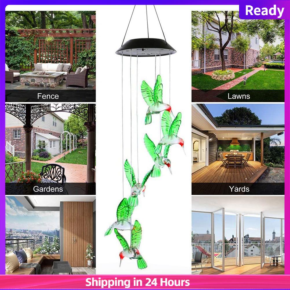 Solar Bird String Light Bird Wind Chimes Lamp Colorful Hanging String ...