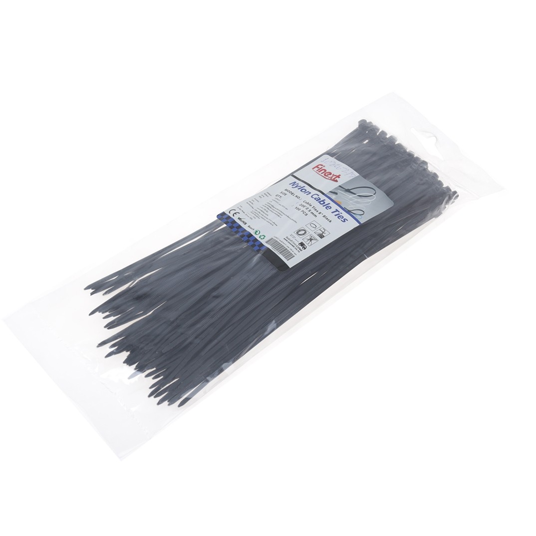 เคเบิ้ลไทร์ Finext รุ่น P-100 หลากหลายขนาด Cable Tie Finext size 12x4.8 / 10x4.8 / 8x2.5 / 10x3 ...