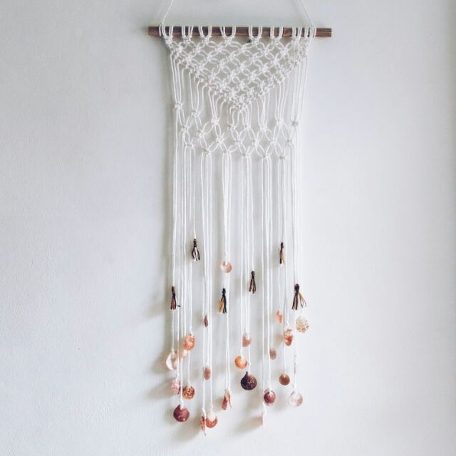 Sea Shells + Feather Macrame wall hanging set - BurtLancaster - ThaiPick