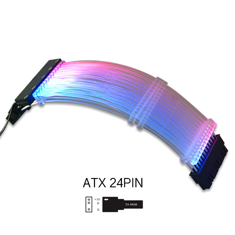 Uvooi PC Case PSU EXTENSION RGB สาย ATX 24Pin PCI-E GPU 2X8Pin Neon ...