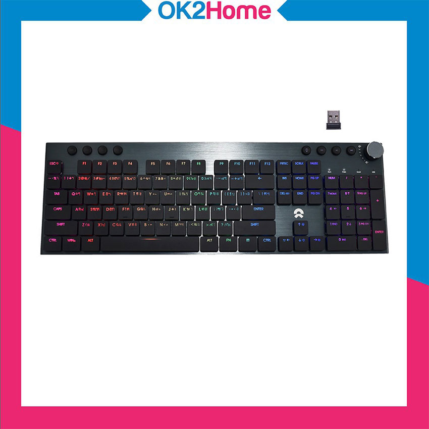 OKER K489 Keyboard Machanical Multi funcione คีย์บอร์ดเกมมิ่งไร้สาย บลูสวิตซ์ | Lazada.co.th