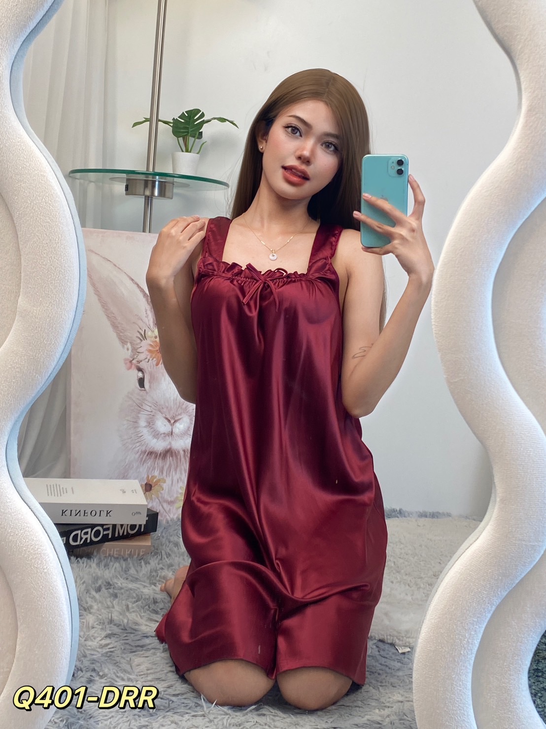 ชุดนอนผ้าซาตินเนื้อผ้าบางเบาใส่สบายระบายอากาศได้ดี ผ้าลื่น กระโปรงยาว ชุดนอนสวยๆ ชุดนอนแฟนชั่น ...