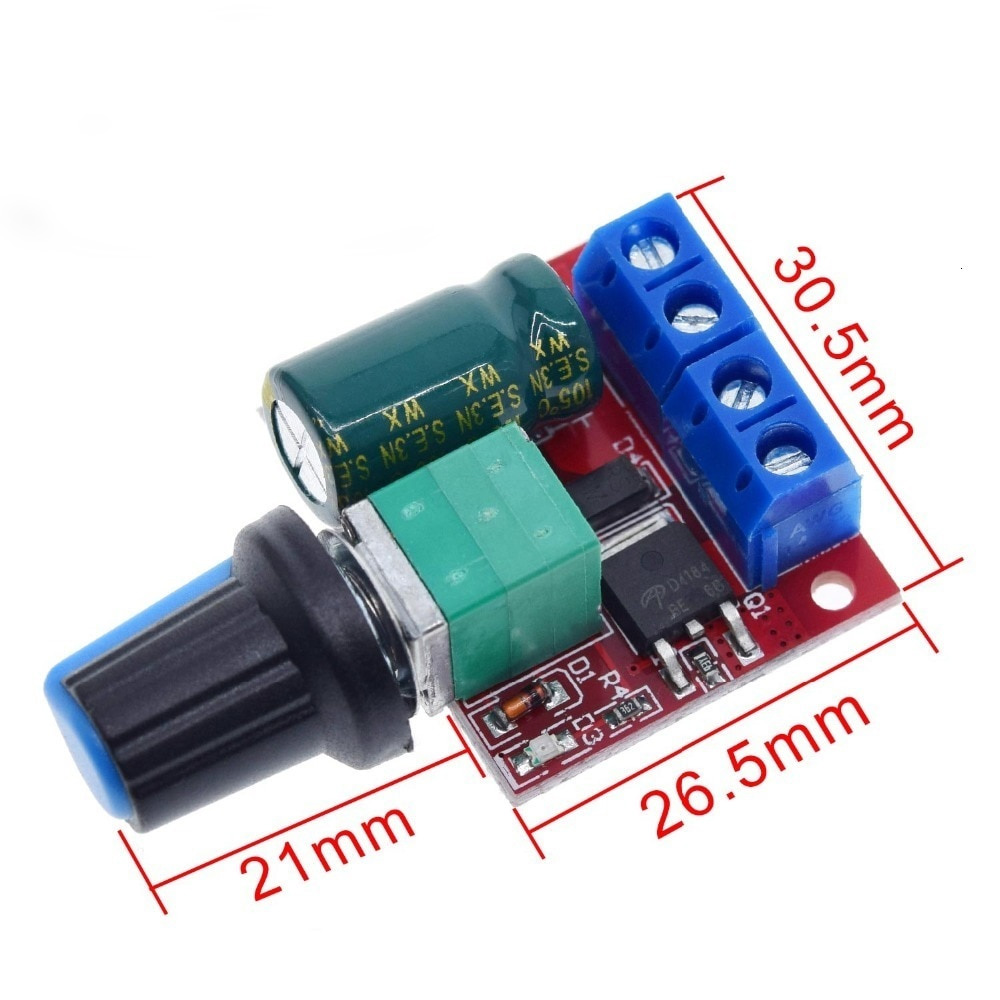 ปรับความเร็วมอเตอร์ DC 5V-35V 5A 90W PWM DC สวิตช์แรงดันไฟฟ้าที่ปรับได้ ...