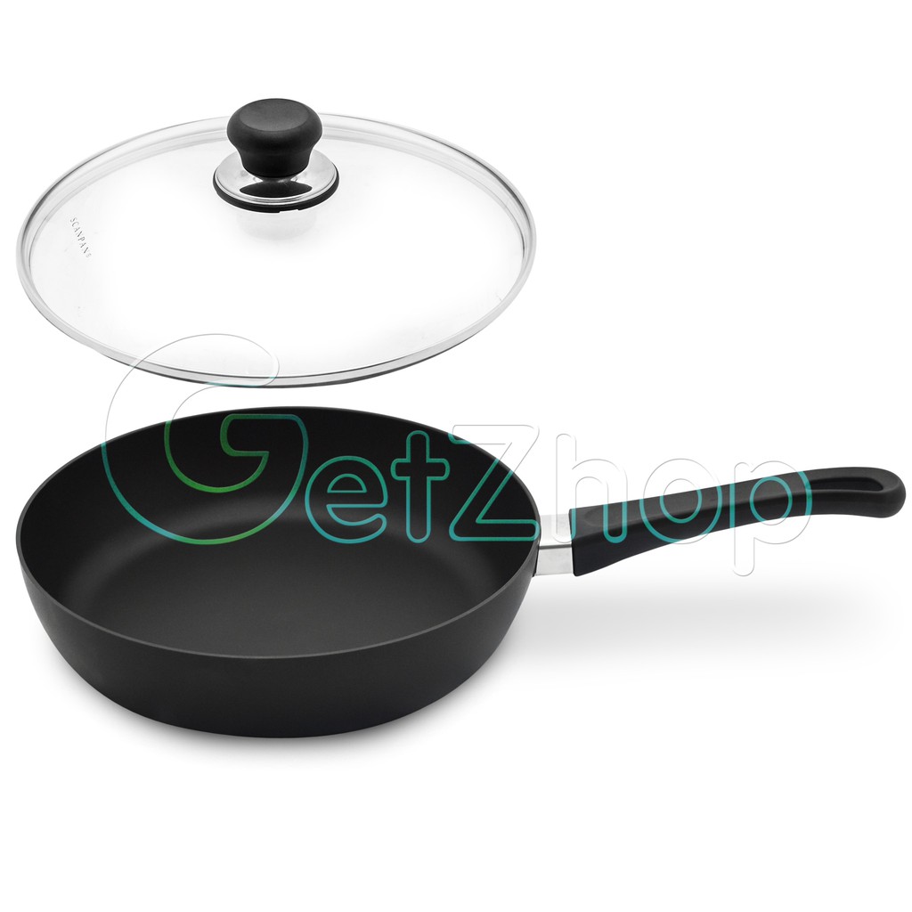 SCANPAN กระทะอลูมิเนียม ก้นแบน 26 cm. พร้อมฝาแก้ว / Pan With Glass Lid ...