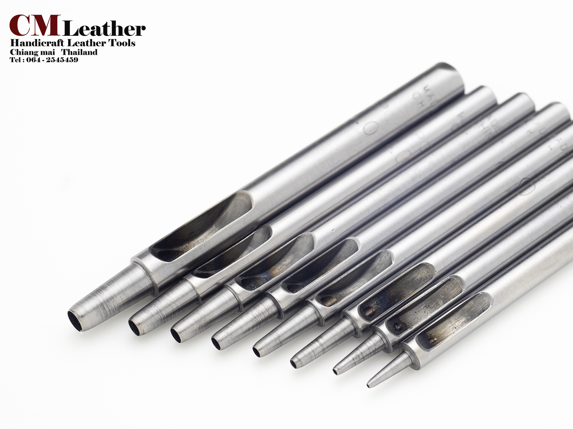 1ชุด (8ชิ้น) 1.0mm. - 5.0mm. Hole Punch Alloy tool Steel Hollow Belt ...