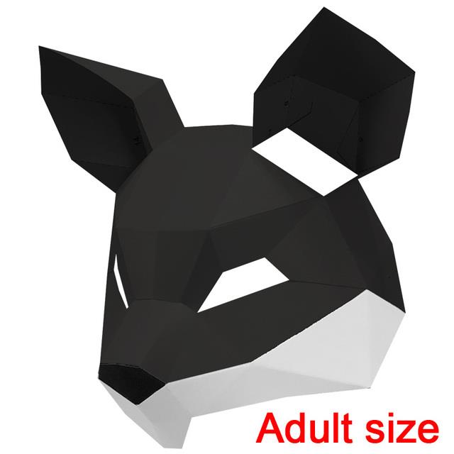 Mouse Half Face Mask Animal Paper ModelSmall Size3D Papercraft Party ...