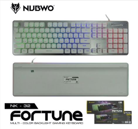 Nubwo Gaming Keyboard Fortune NK-32 คีบอร์ดเกมมิ่ง ไฟรุ้ง7สี (คีบอร์ดภาษาไทย/อังกฤษ) ประกันศูนย์ ...
